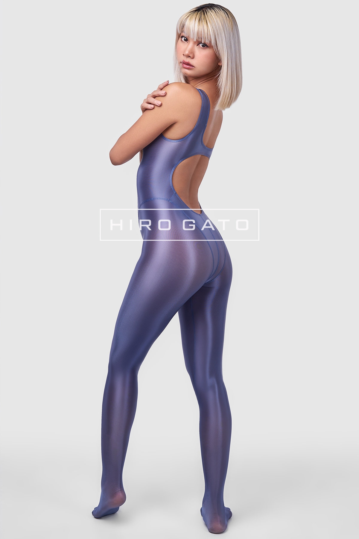 HIRO GATO Sheer Nylon Unitard Navy Blue Spandex Transparent - Etsy Hong Kong