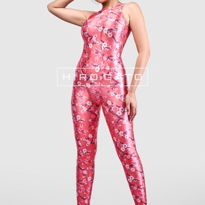 HIRO GATO CYBERGEISHA Satin Spandex Silk Unitard Burning Suit Rave ...