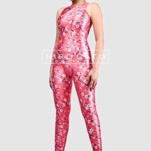 HIRO GATO CYBERGEISHA Satin Spandex Silk Unitard Burning Suit Rave ...