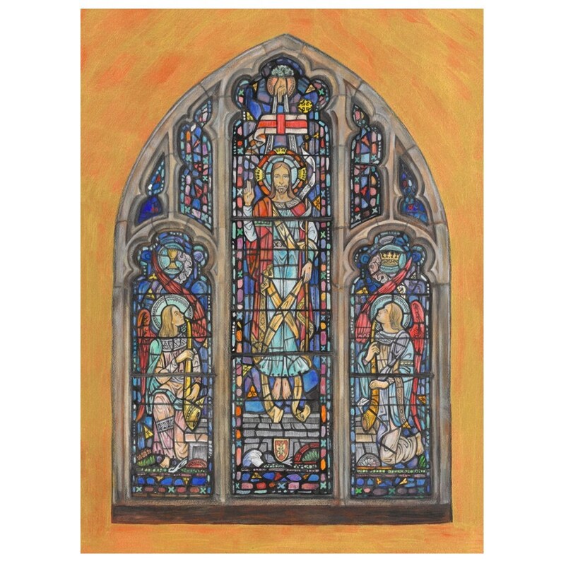 Resurrection Window Reproduction, Easter, Stained Glass Window, Wall ...