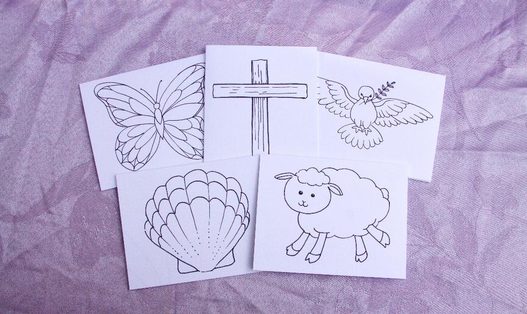 Christian Symbols Religious Greeting Cards, Children's Craft Coloring ...