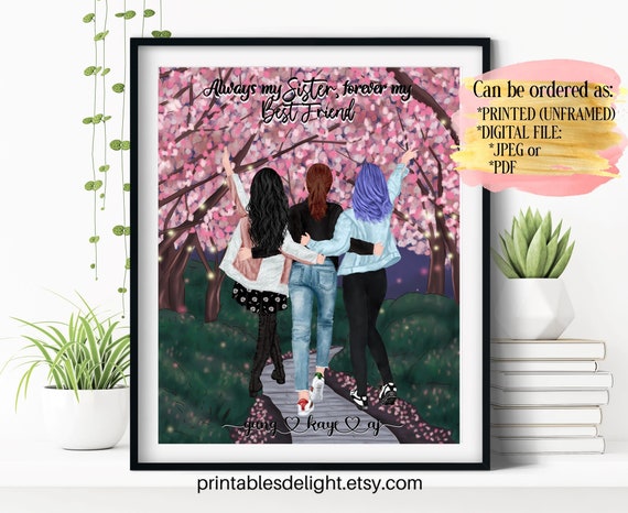 Best Friends Prints Custom Besties Printable BFF Gift - Etsy