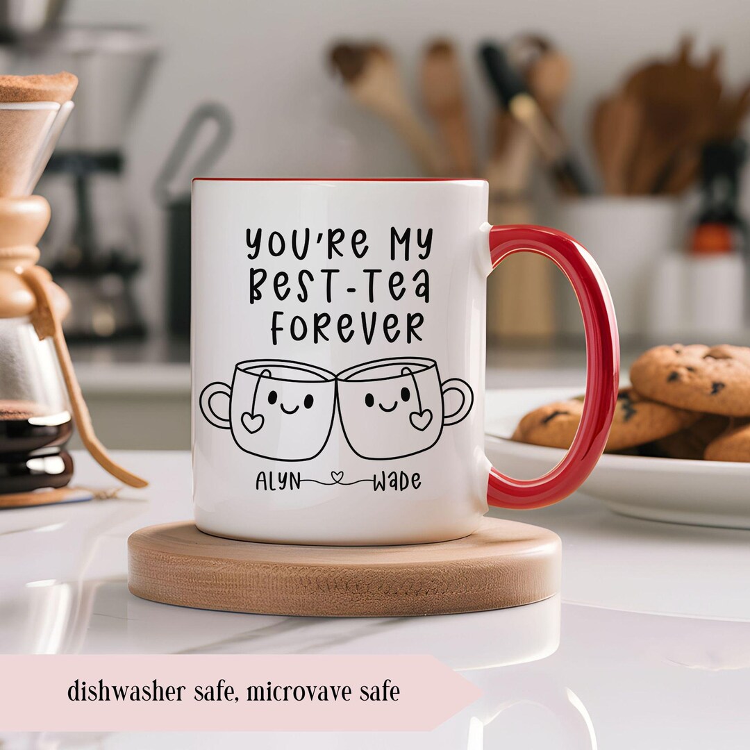 Best Friend Gift Clear Mug Best Tea Puns Funny Cup Personalized Bestie ...