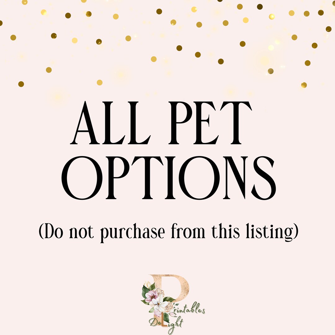 All Pet Options, Dog and Cat Options - Etsy