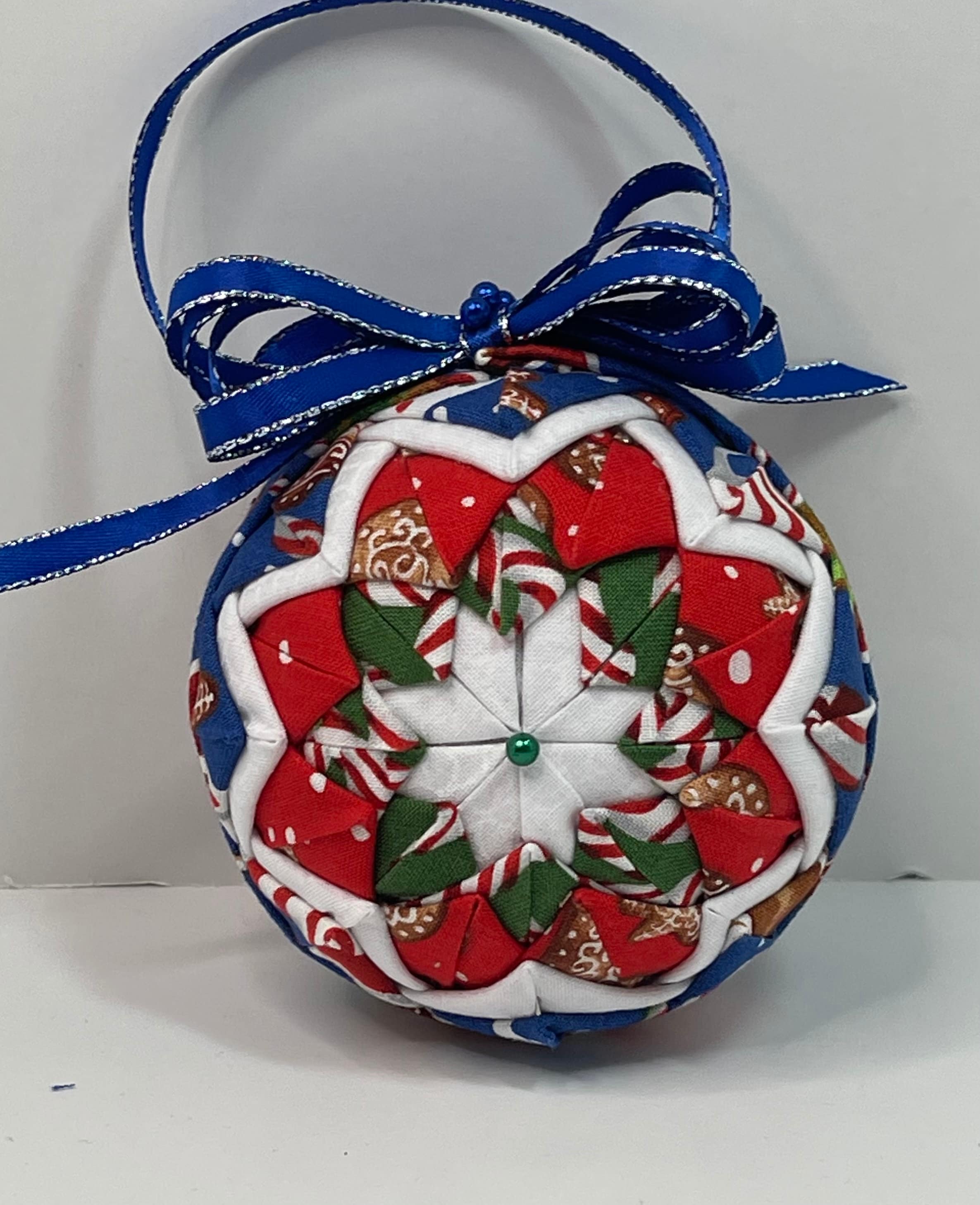 Handmade Ornament, Quilted, No Sew Ball Ornament, Keepsake, Collectors ...