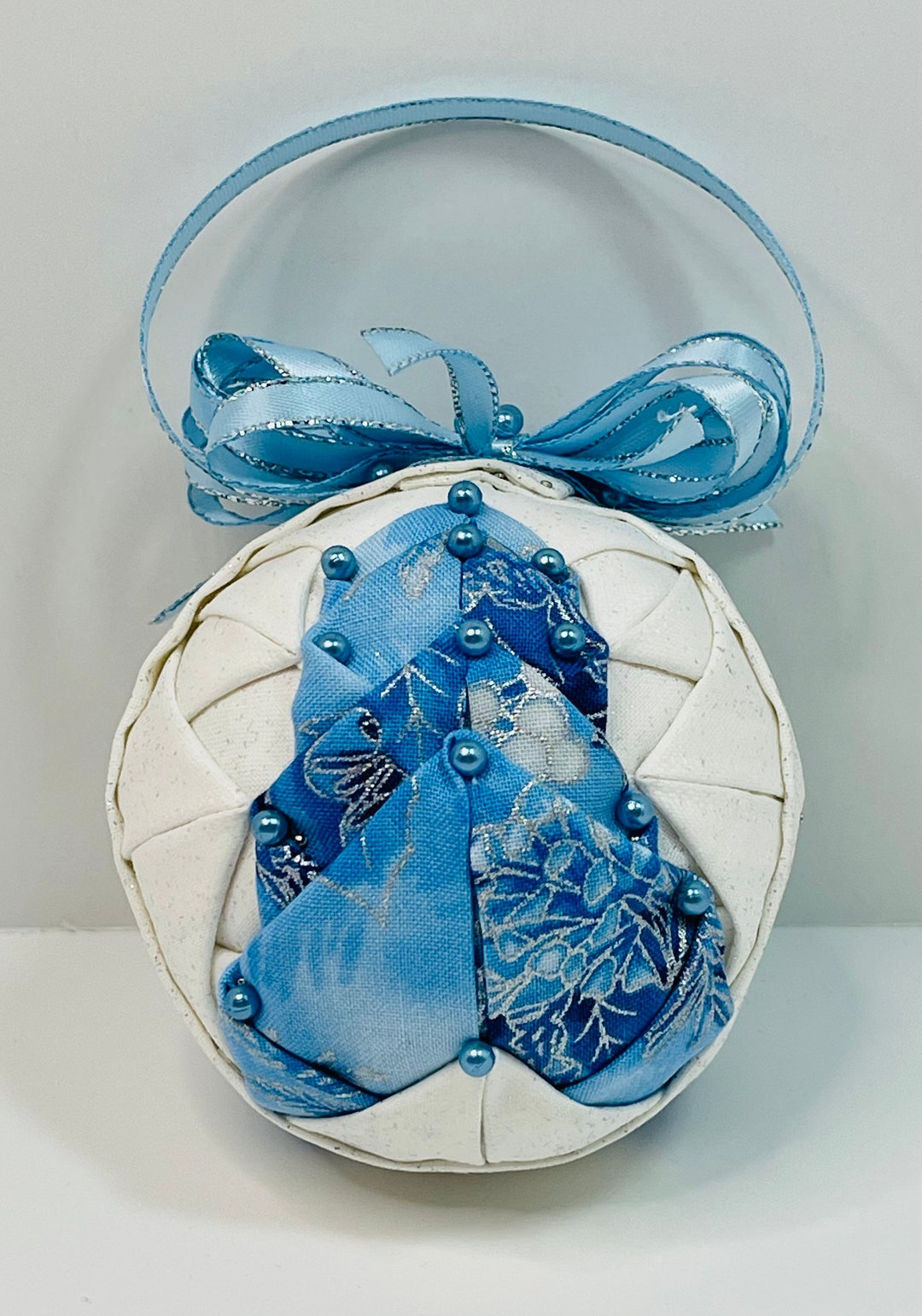 Handmade Ornament, Quilted, No Sew Ball Ornament, Keepsake, Collectors ...