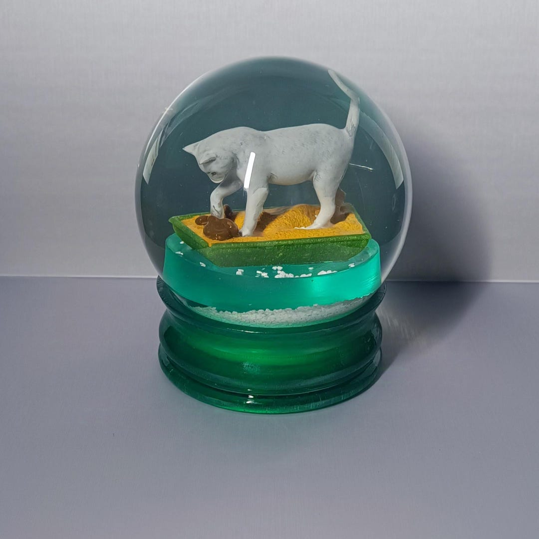 Cat in Litter Box, Funny Snow Globe, From Ukraine - Etsy