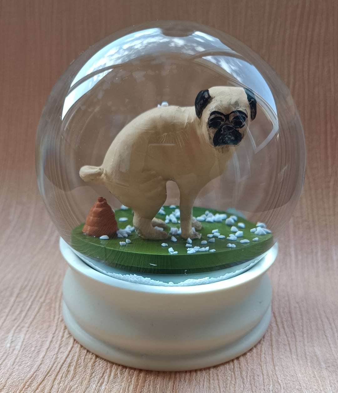 Funny Snow Globe Pug Pooing. Glass Globe. From Ukraine. - Etsy