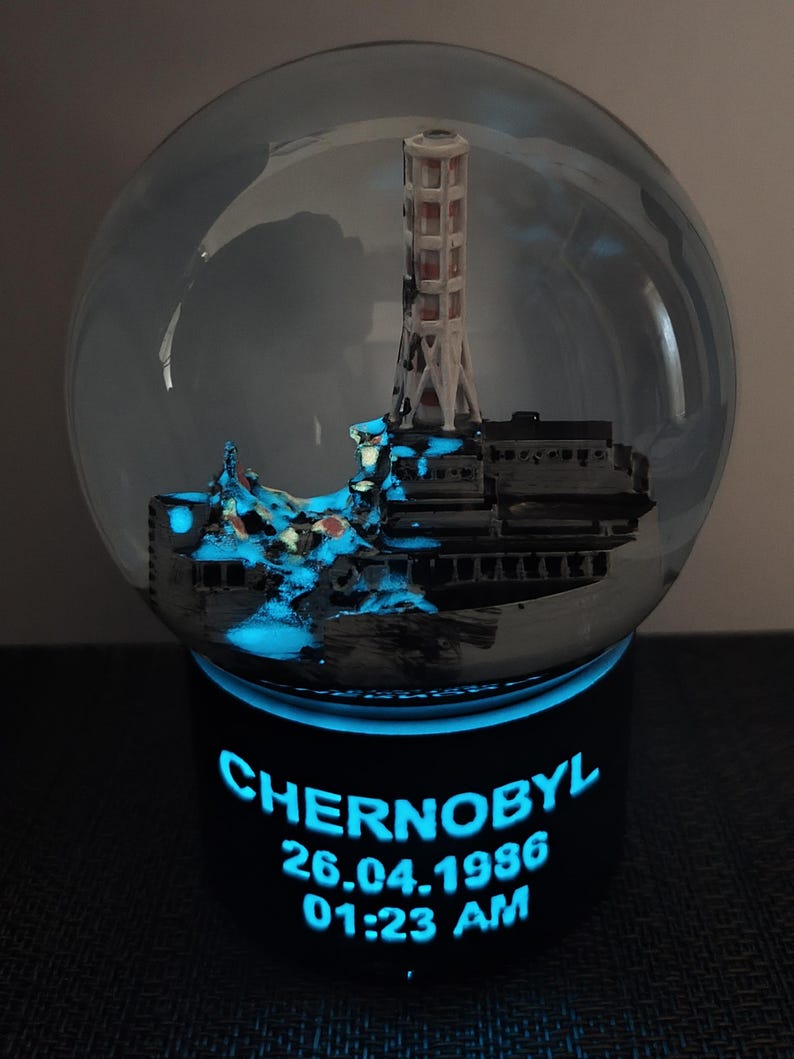 Limited Original Chernobyl Snow Globe© With Sound of Dosimetr. Glow in ...