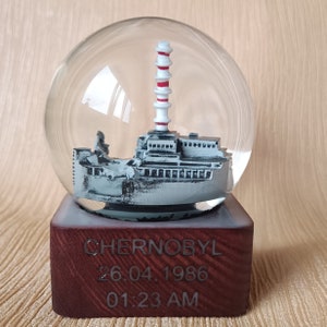 Limited Original Chernobyl Snow Globe, Pripyat, Nuclear Reactor. Wood ...