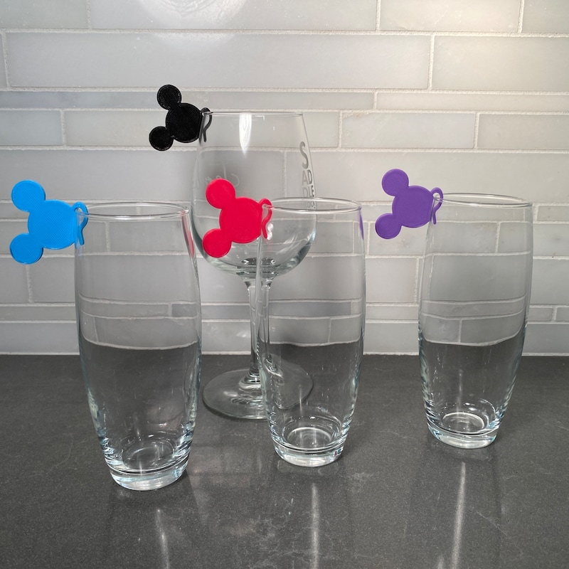 Mickey Mouse Glass Cup Sets - Etsy