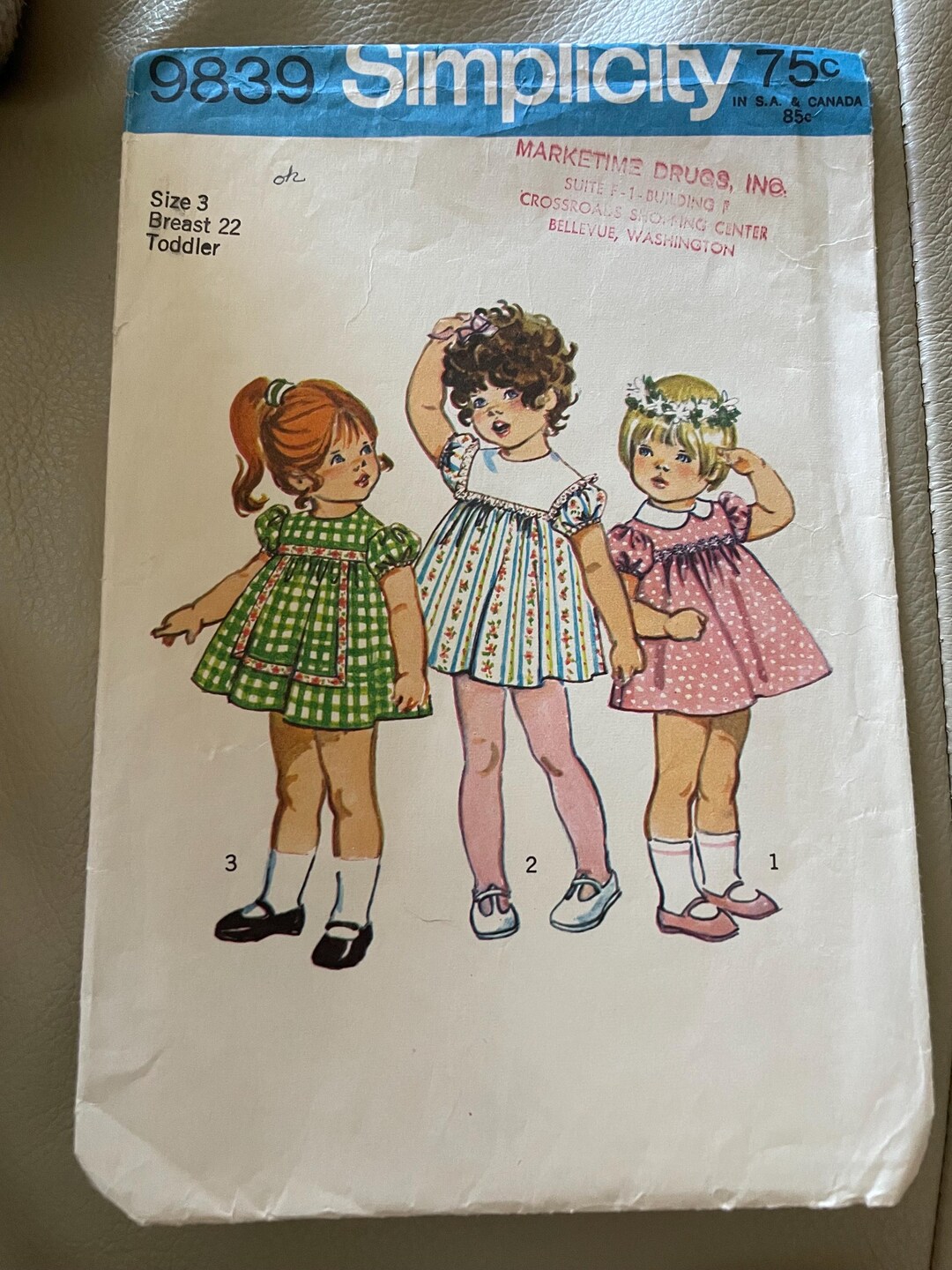 Vintage Sewing Pattern/simplicity 9839/toddlers’ Dress/1971 - Etsy
