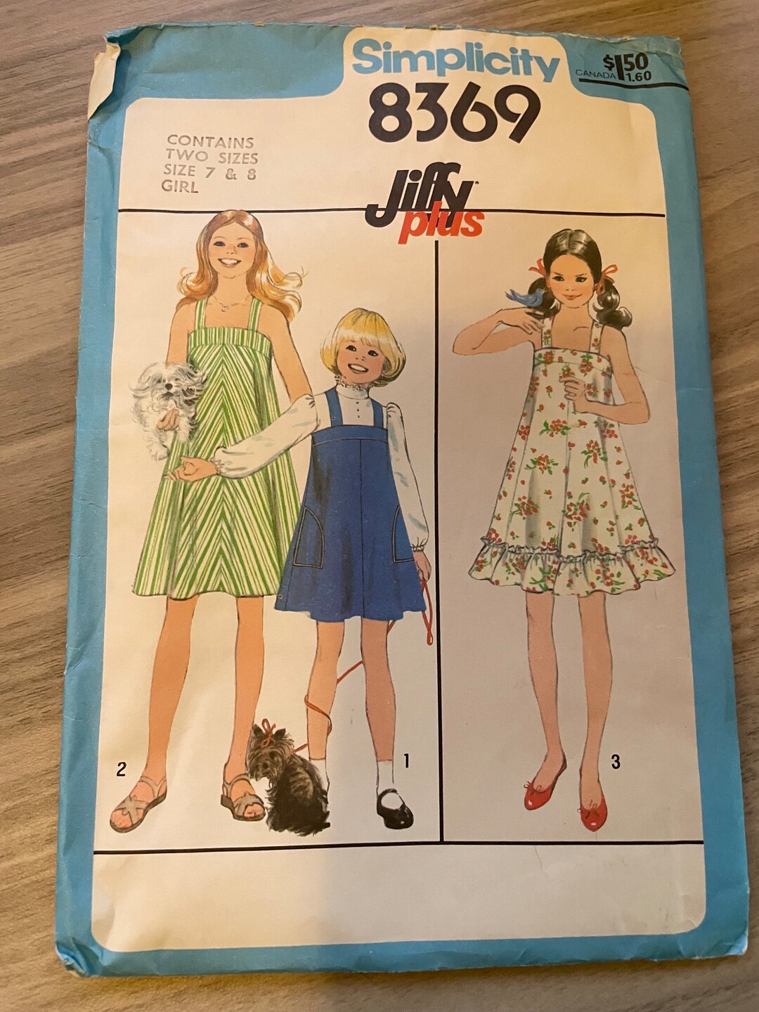 Vintage Sewing Pattern/simplicity 8369/girls Jiffy Plus Dress or Jumper ...