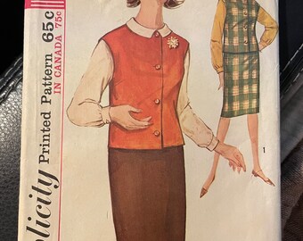 Vintage 1950 Simplicity 3300 UNCUT Sewing Pattern Misses' Blouse ...
