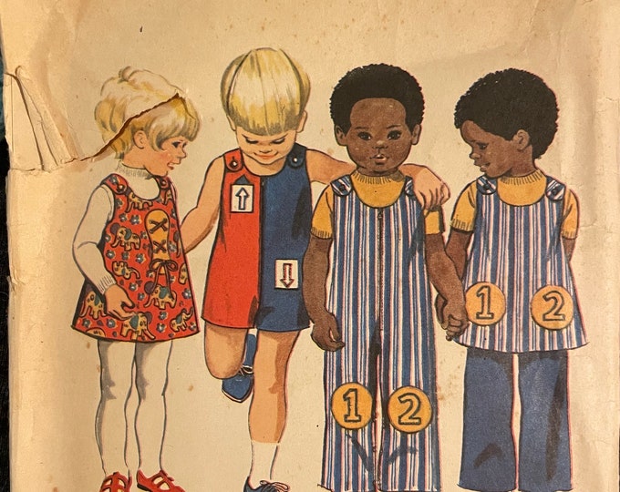 Vintage Sewing Pattern/simplicity 9640/toddlers Jumpsuit in 2 Lengths ...