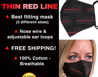 Thin Red Line Mask | Etsy