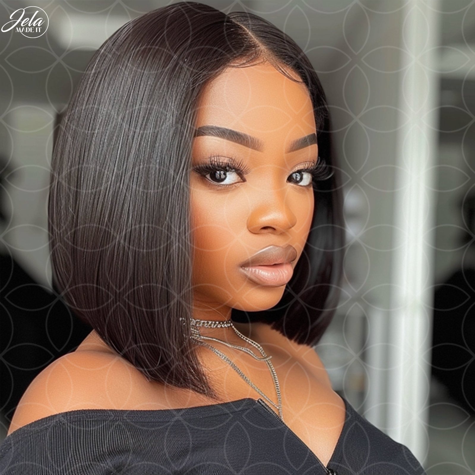 6 Straight Bob Hair Wig Model African American Black Women Stock Photos ...