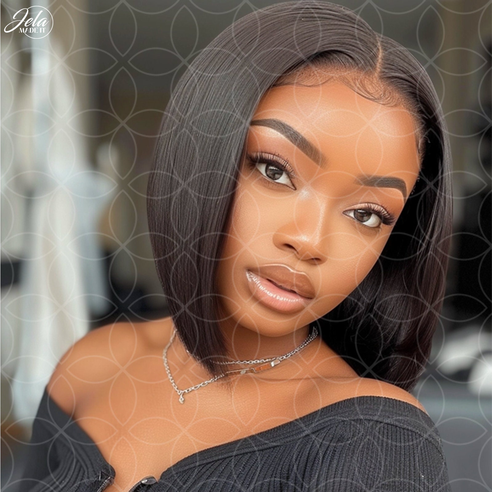 6 Straight Bob Hair Wig Model African American Black Women Stock Photos ...