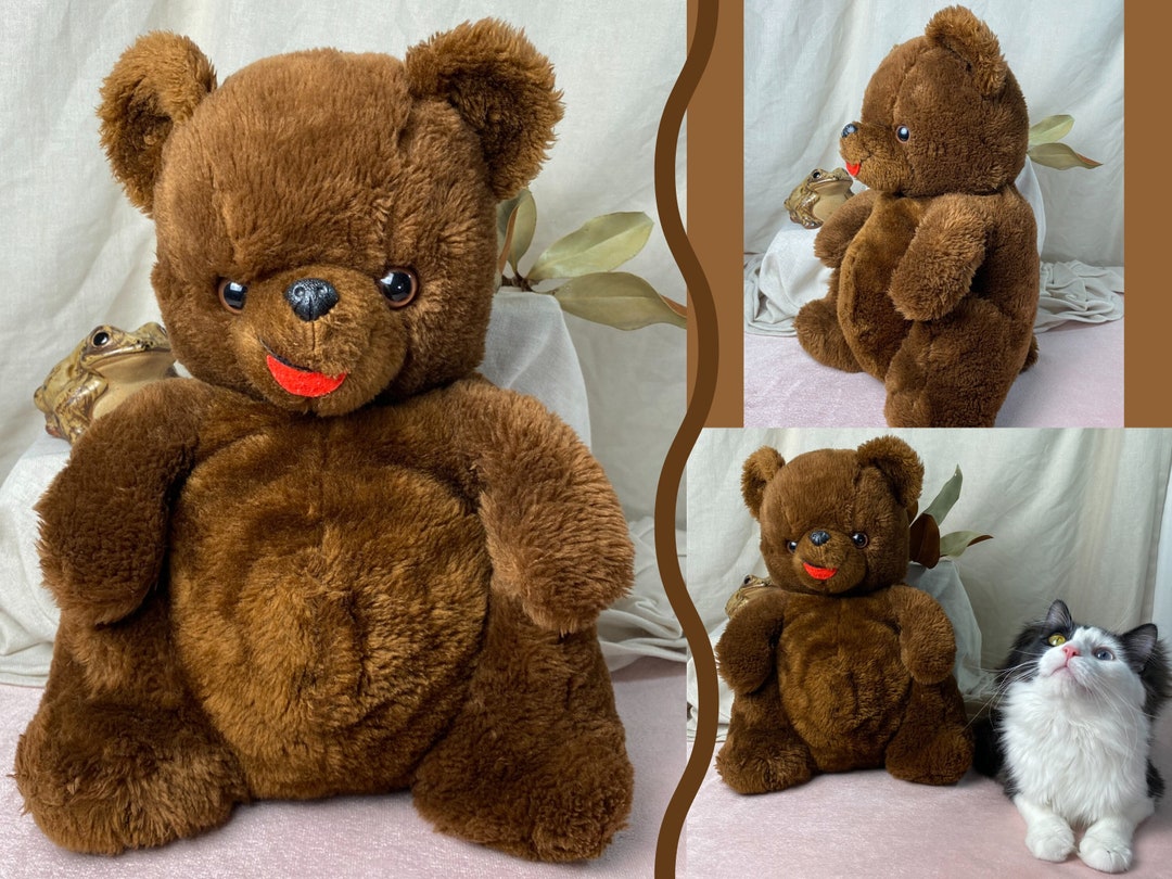 Vintage 1980s Chubby Teddy Bear - Cute 15" Brown Stuffed Animal by City Products Corp, Collector ...