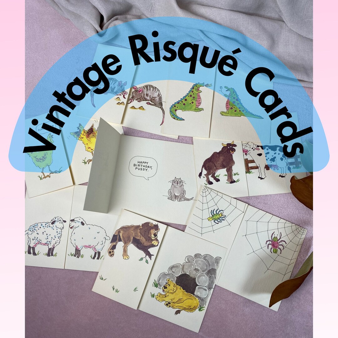 Vintage 90s Russ Risque Animal Cards - Adult Birthday Valentine's Day ...