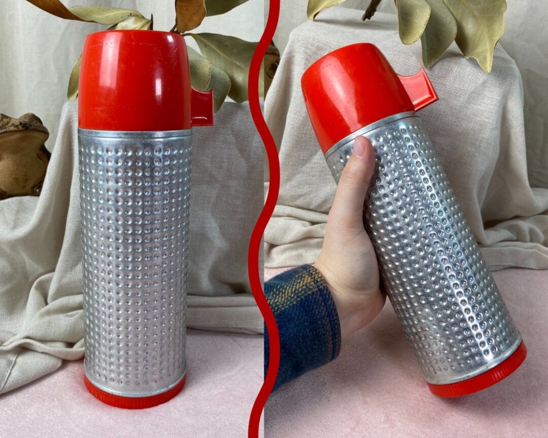 Vintage 1960s Aladdin's Thermo King Thermos Bottle - Red Top W ...