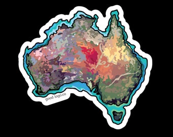 Australia Sticker AU Outline Australia Map Flag Vinyl - Etsy