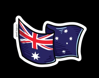 Australia Sticker AU Outline Australia Map Flag Vinyl - Etsy
