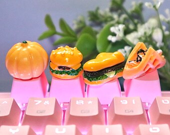 BUNDLE Artisan Cute Food Fight Keycaps Burger Pizza Slice - Etsy
