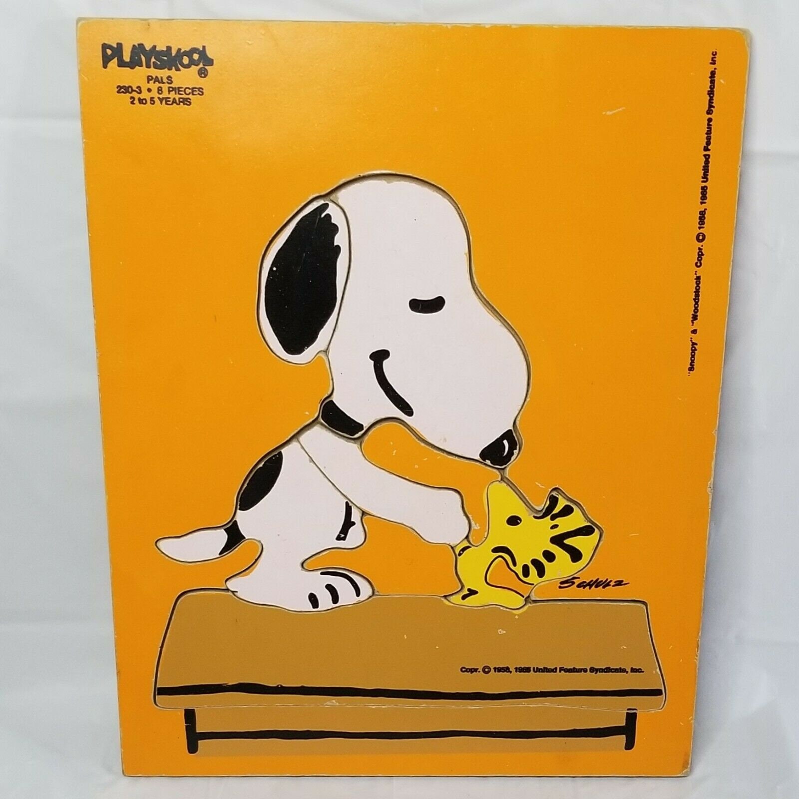 PlaySkool Snoopy and Woodstock Wooden Puzzle Pals 8 pc Vintage Schultz ...