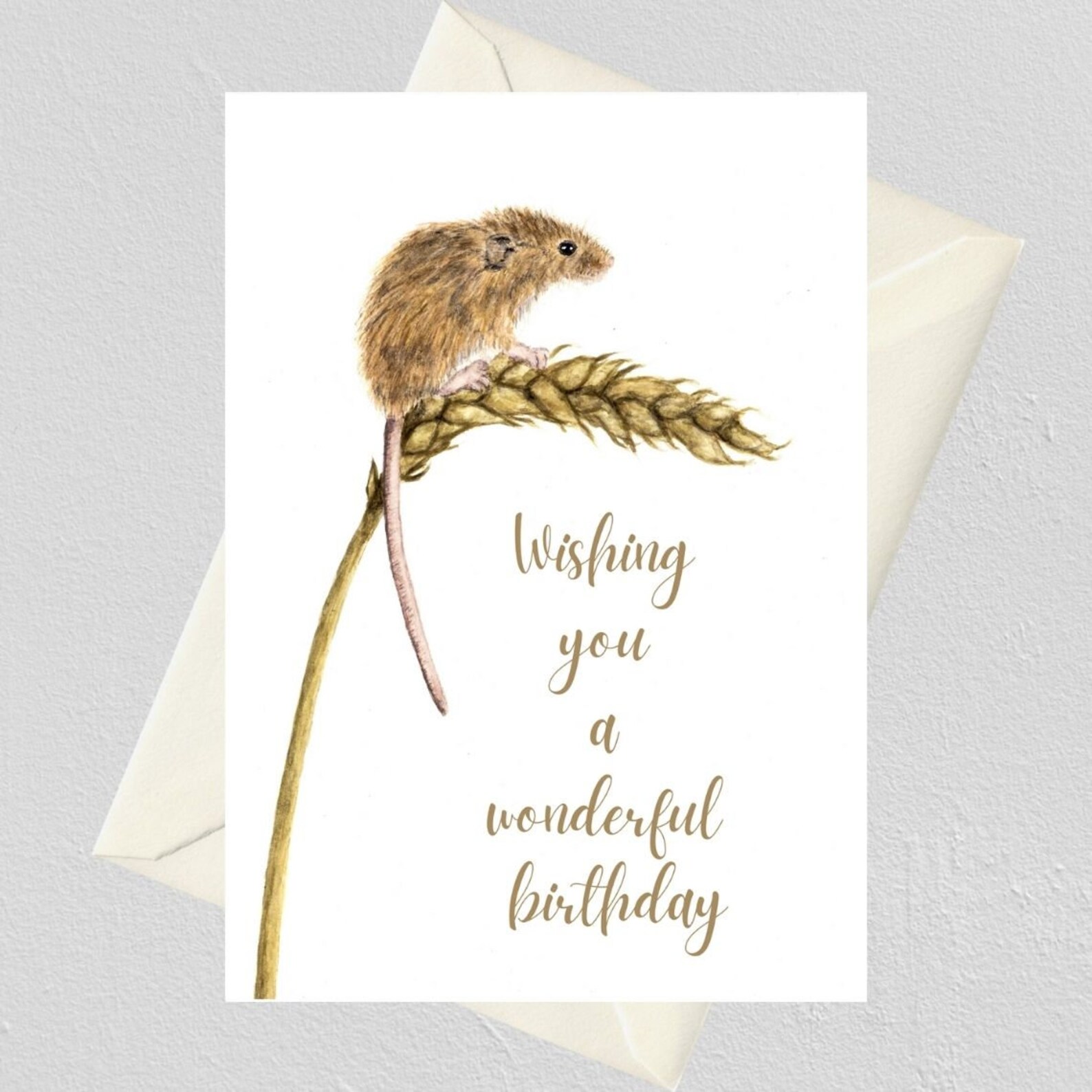 Mouse Birthday Card Art Print Cards Happy Birthday Card for | Etsy