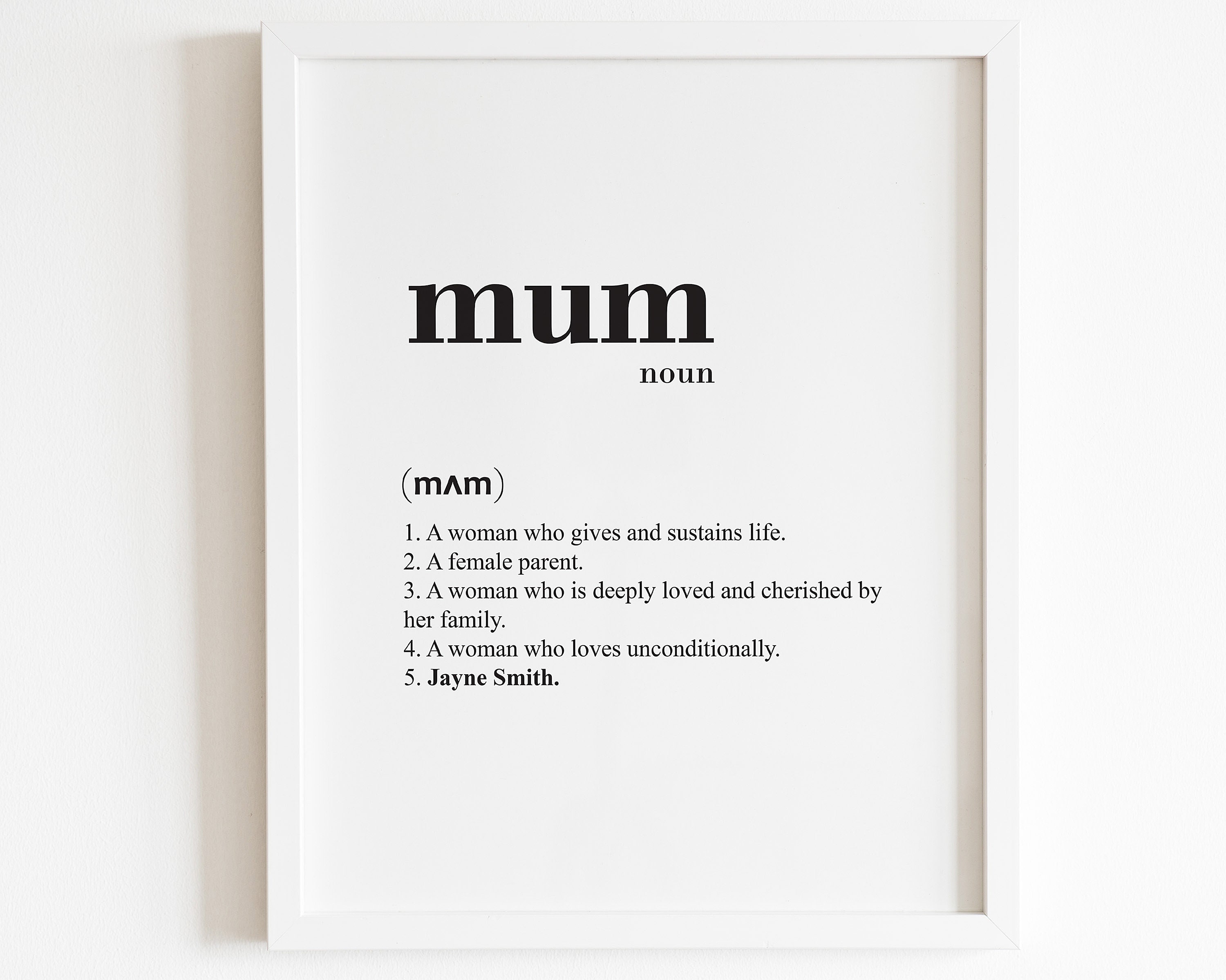 Mum/mummy/mother/mom Definition Print Personalised Mum Meaning Quote ...