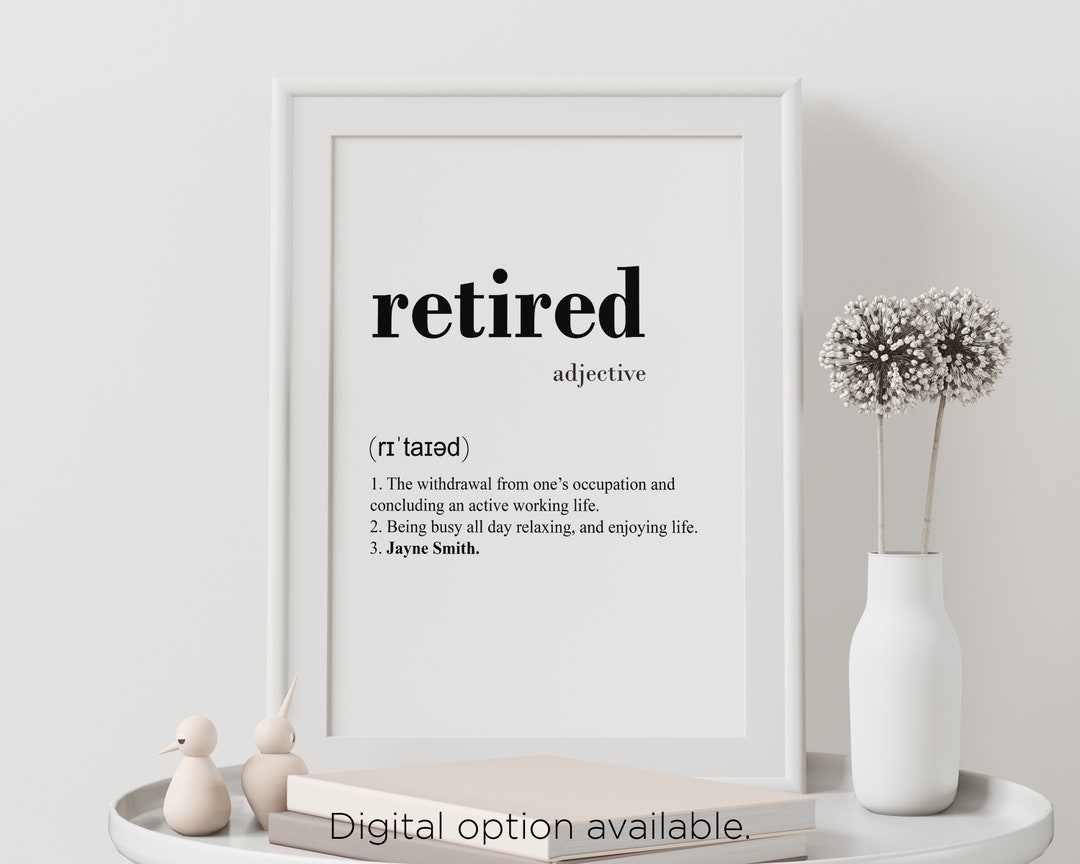 Personalised Retirement Definition Gift Poster Print | Retirement Gift ...