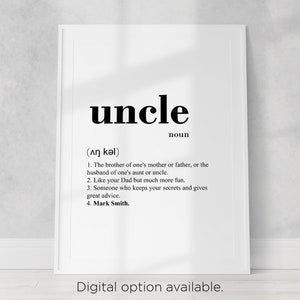 Uncle Gift Uncle Definition Name Poster Print Personalised - Etsy
