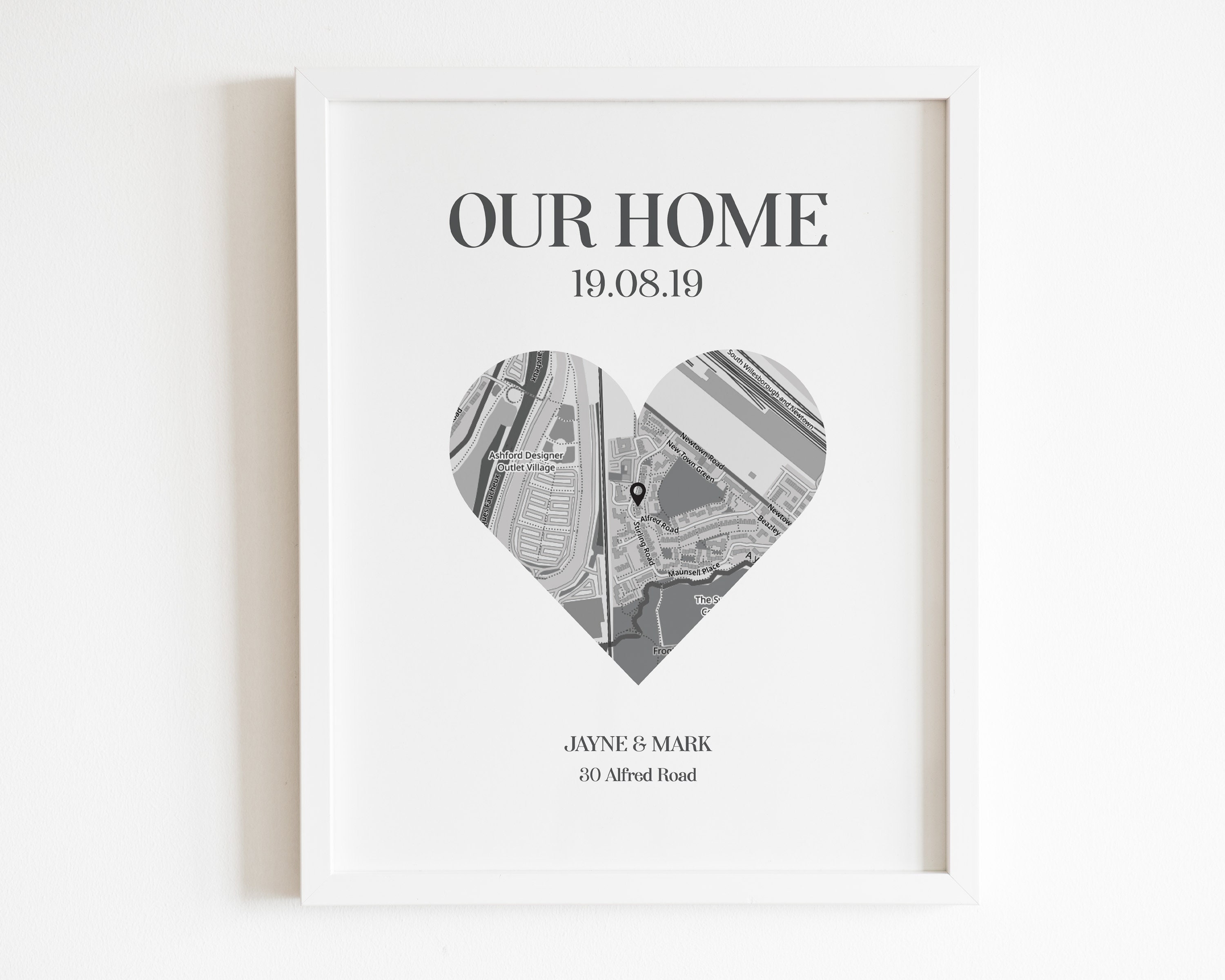 Personalised First Home Map Poster Print Custom Our First | Etsy