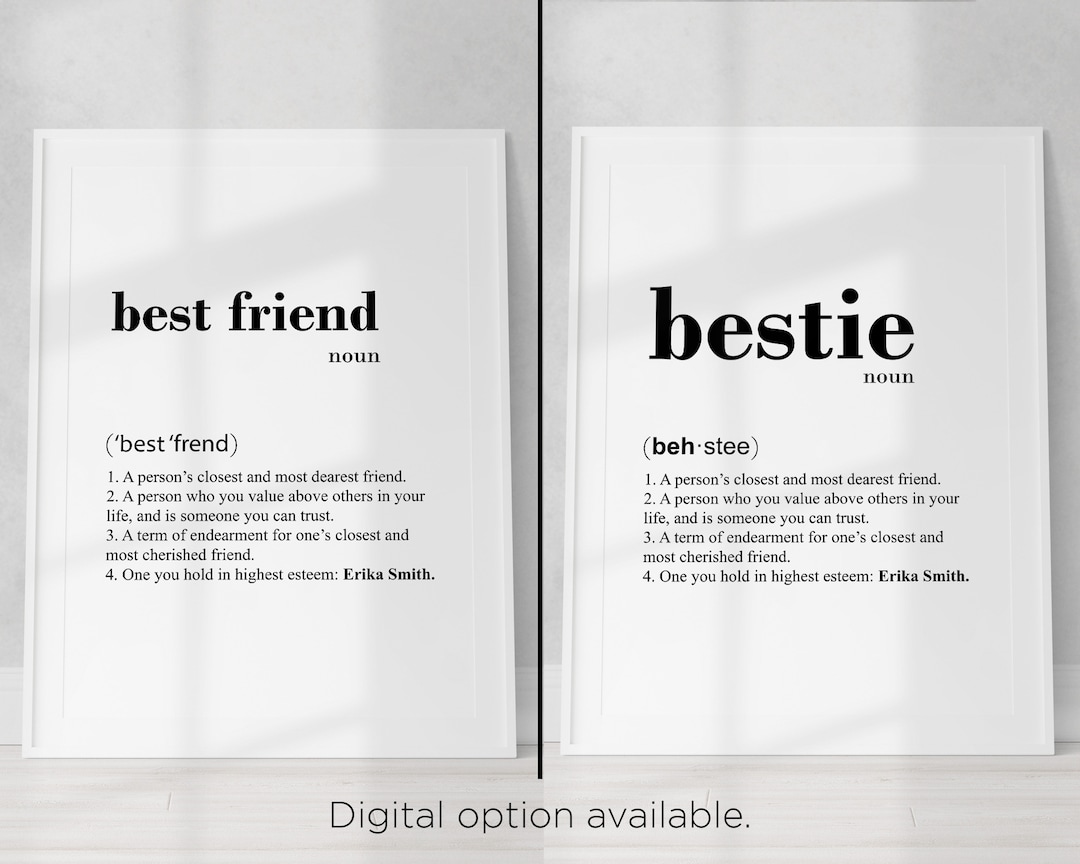 Best Friend / Bestie Definition Name Poster Print | Personalised Best ...