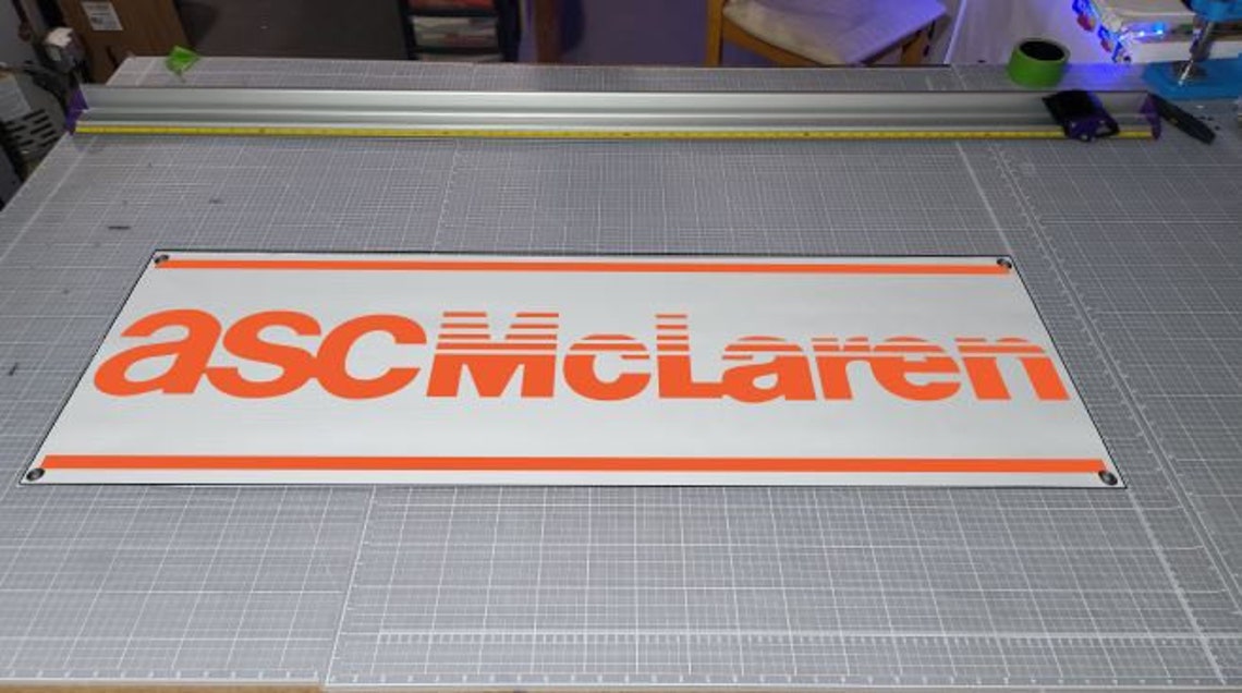 ASC White Orange Custom Hanging Banner Grommets Buick Mustang Gnx ...