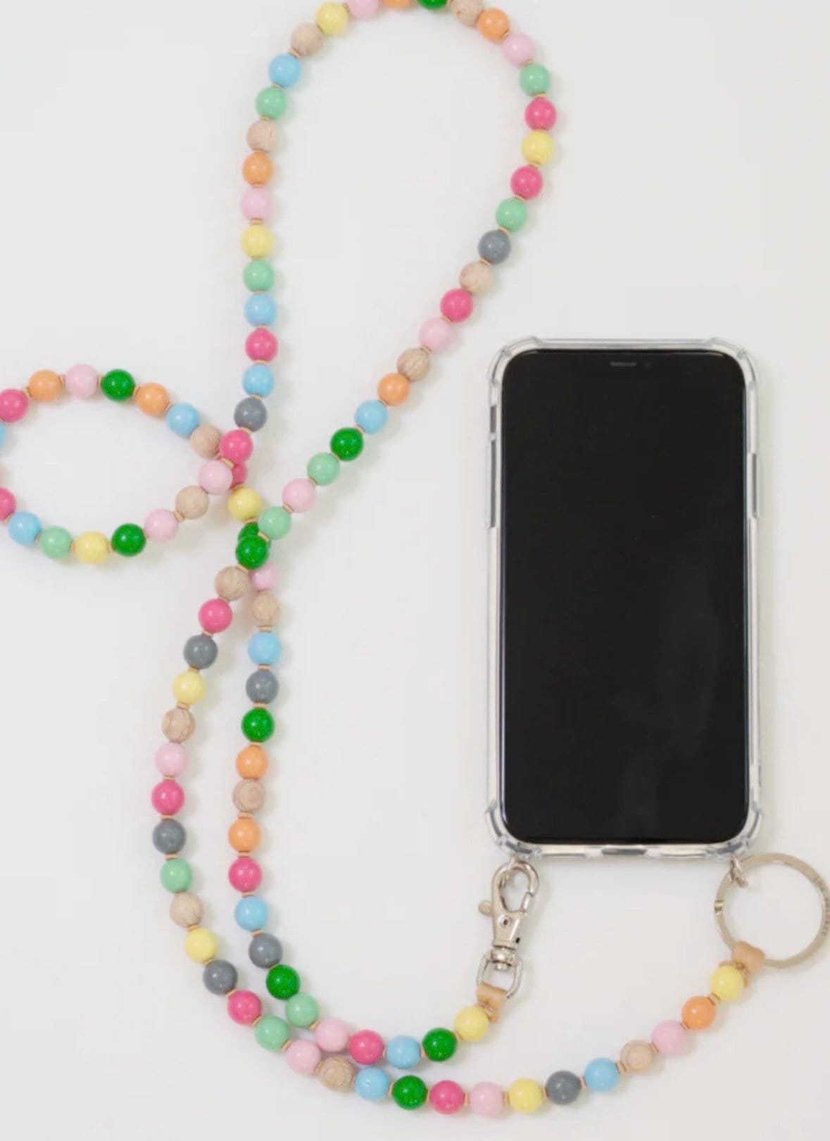 Pastel & Primary Bead Long Crossbody Phone Strap Cell Phone Chain Jewel ...