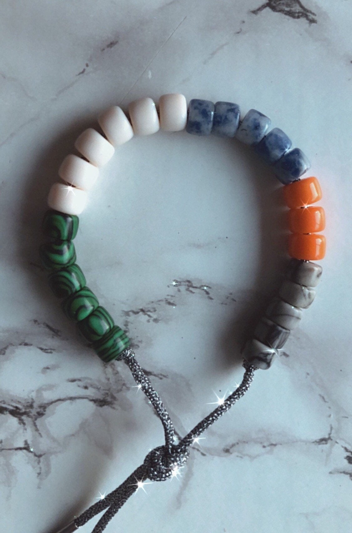 Pierre multicolore Perles Tigers Eye Peach Malachite Natural - Etsy France