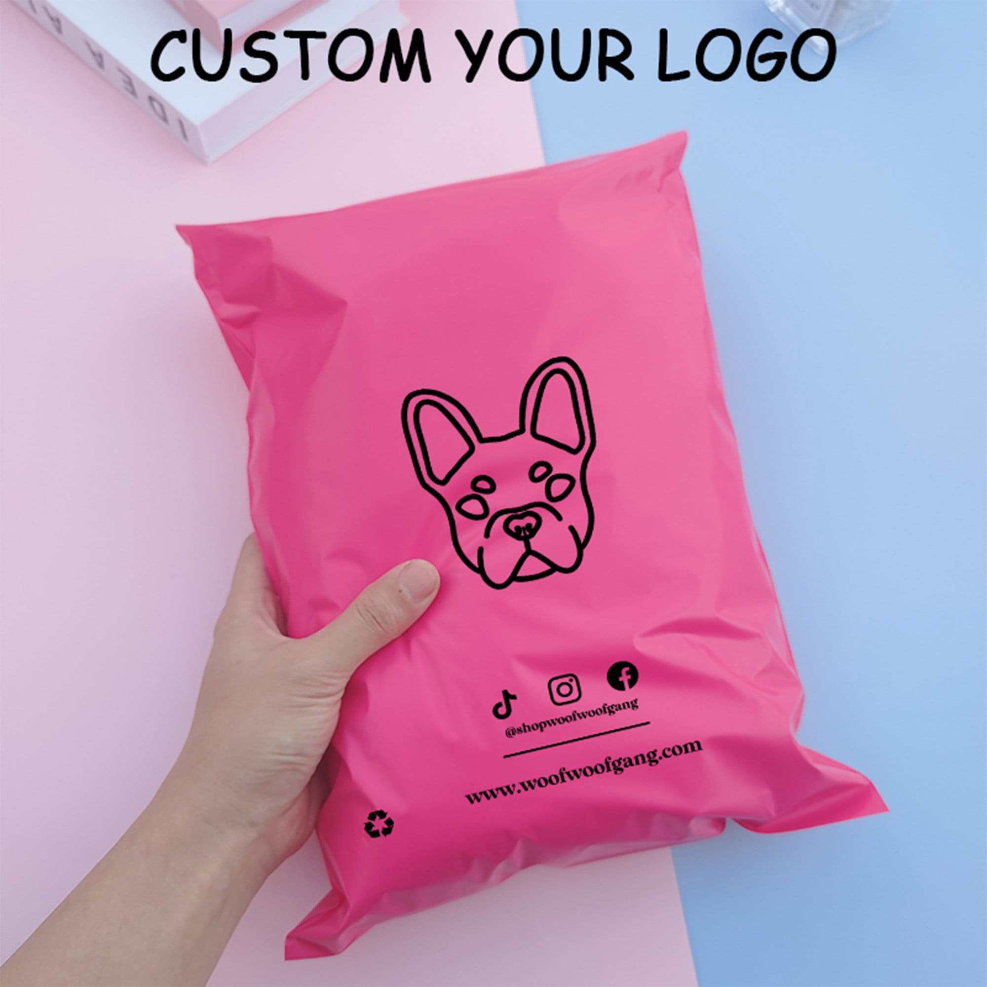 Custom Logo Hot Pink Poly Mailers Shipping Bags Postal Bags Gift ...