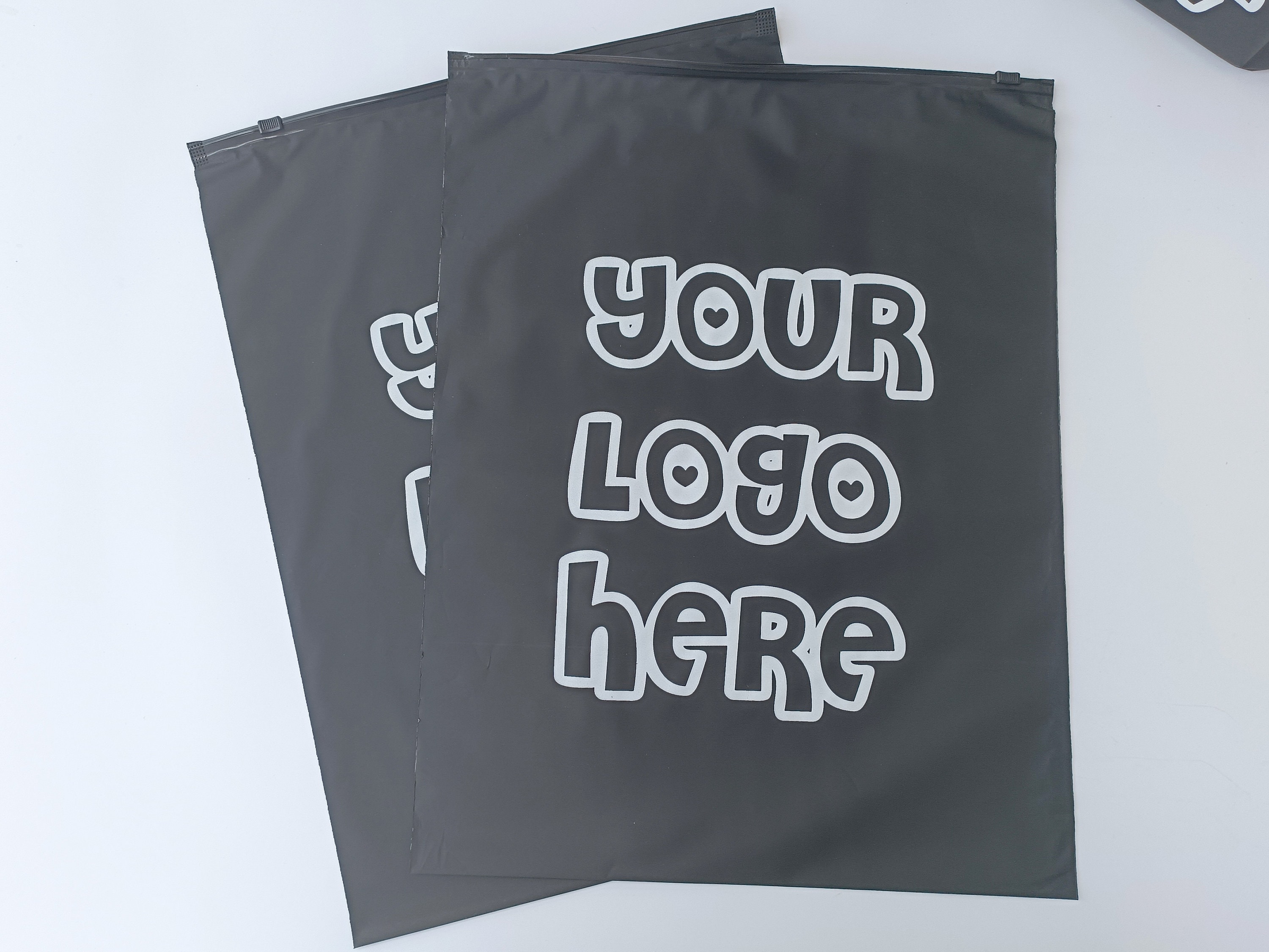 Custom Matte Black Poly Bags With Logo,garment Shipping Bag With Brand ...