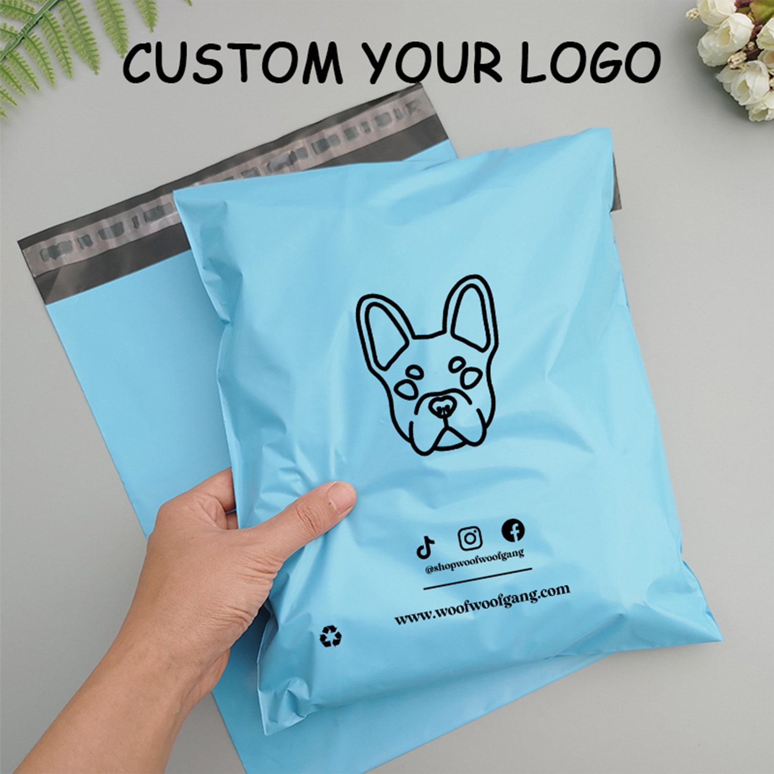 Blue Poly Mailers Shipping Bags,custom Your Design Self Seal Mailing ...