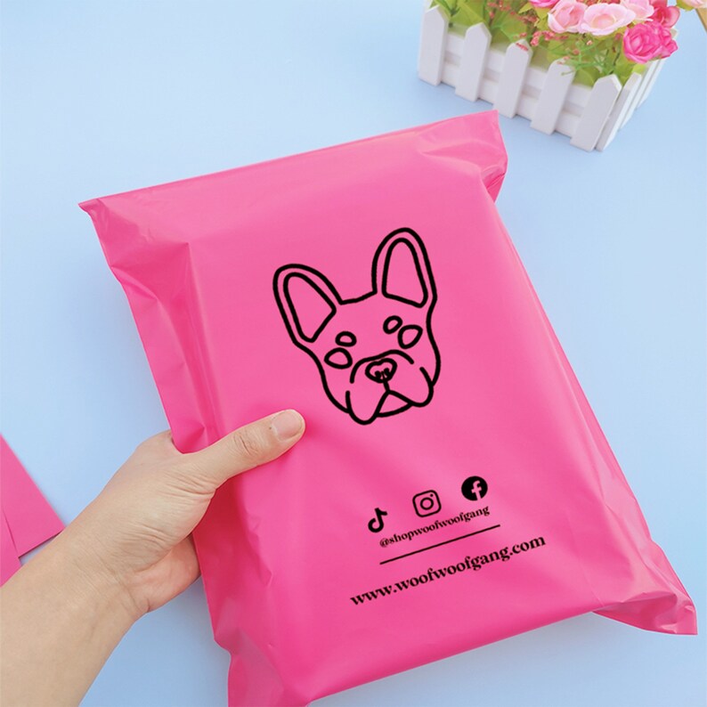 Custom Logo Hot Pink Poly Mailers Shipping Bags Postal Bags Gift ...