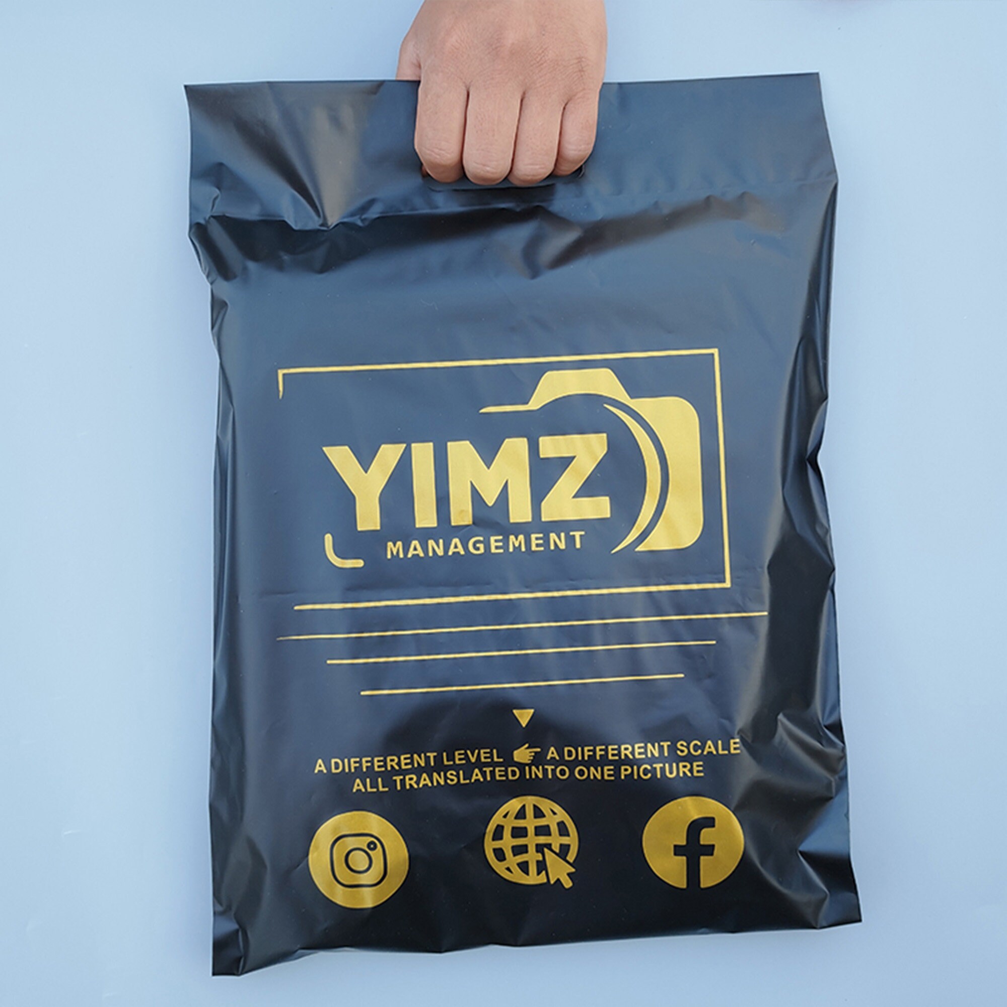 Custom Black Poly Mailers With Handle, Custom Handle Shipping Bag With ...