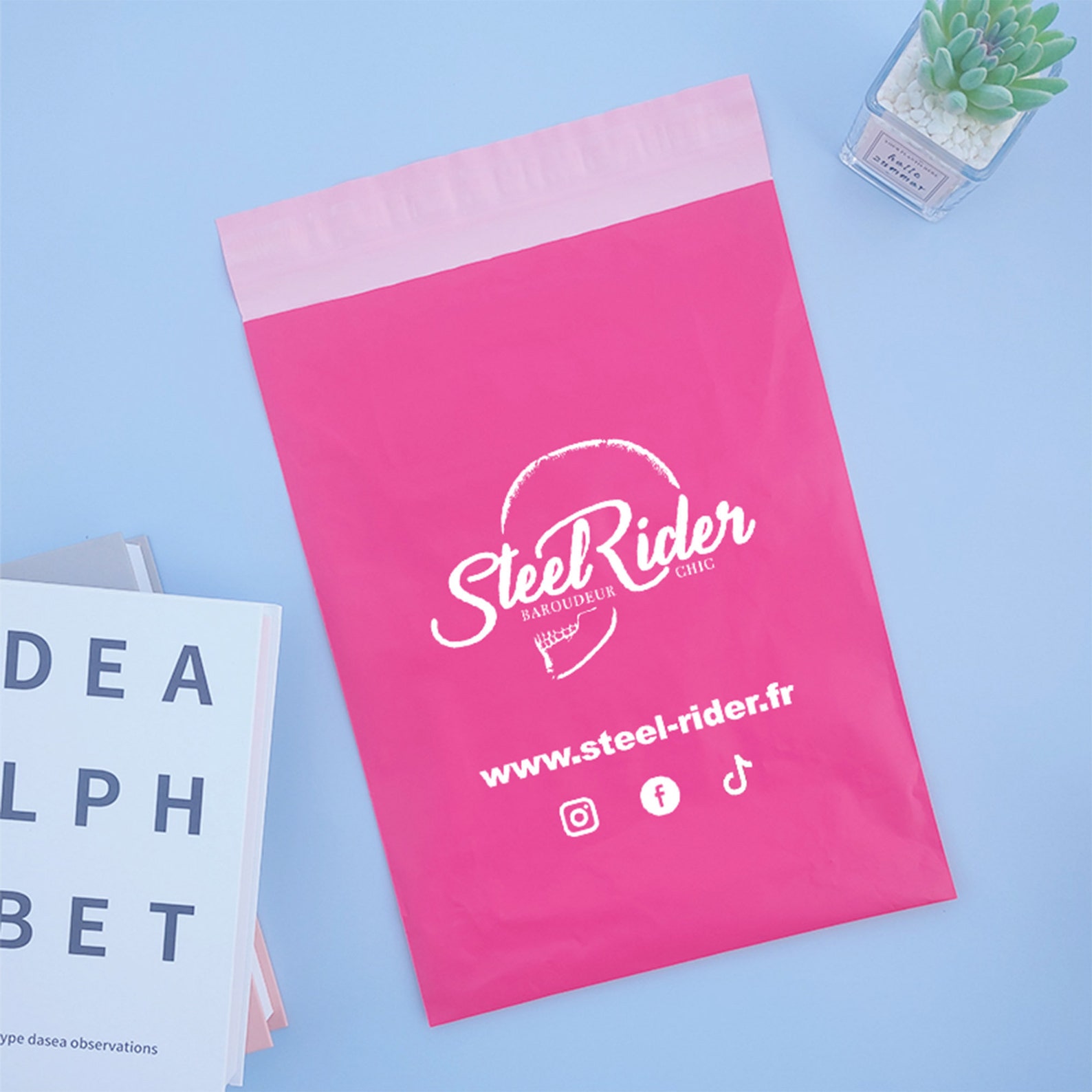 Custom Logo Hot Pink Poly Mailers Shipping Bags Postal Bags Gift ...