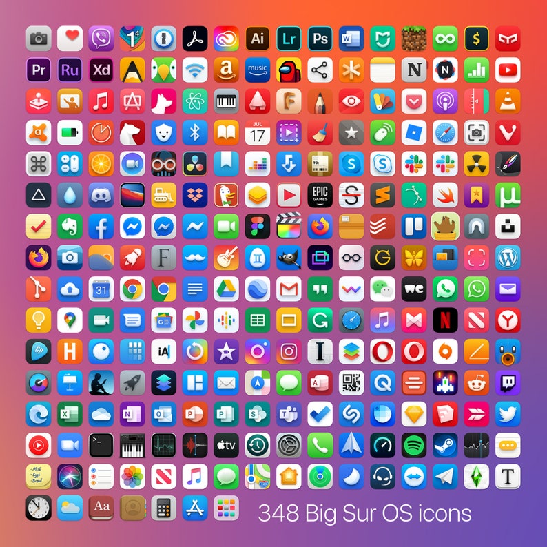 348 Premium App Icons Big Sur Edition Iphone Ios14 | Etsy