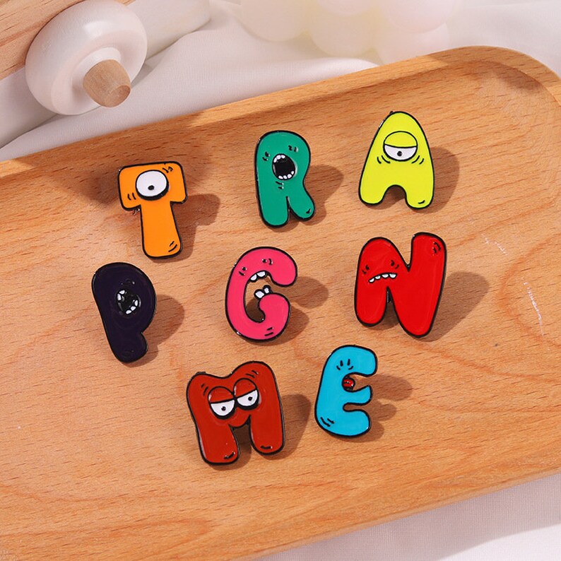 Alphabet Enamel Pin Letter Broochesmonogram Lapel Pin | Etsy