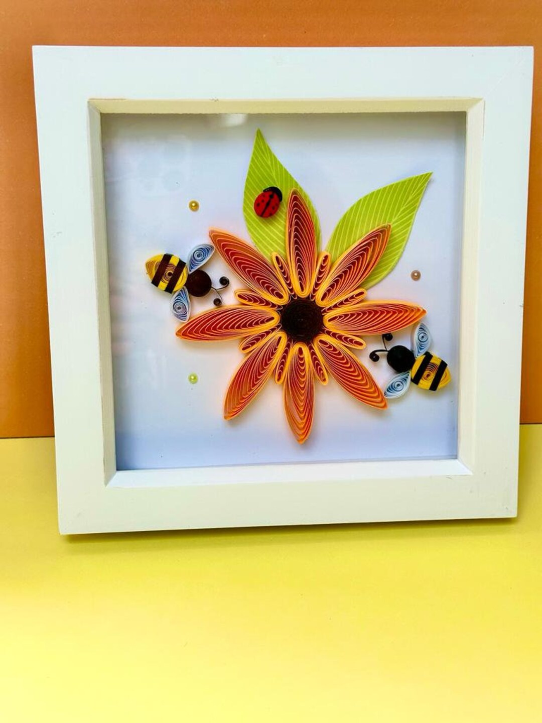 Bumble Bee Paper Quilling Framed Wall Art - Bee Lovers Best Gift - Bee ...