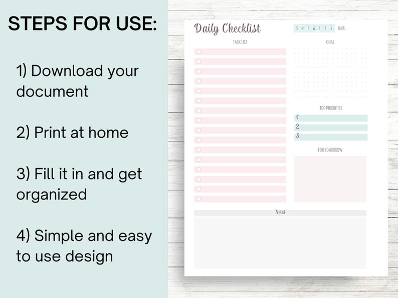 Daily Planner Printable Pages - Great for Discbound Planners, Daily ...