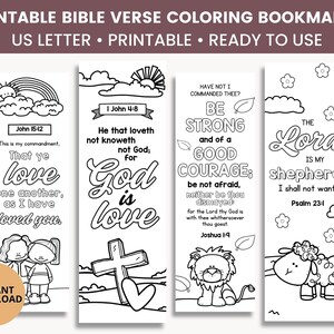 Printable Bible Verse Coloring Bookmarks for Kids | Christian Coloring ...