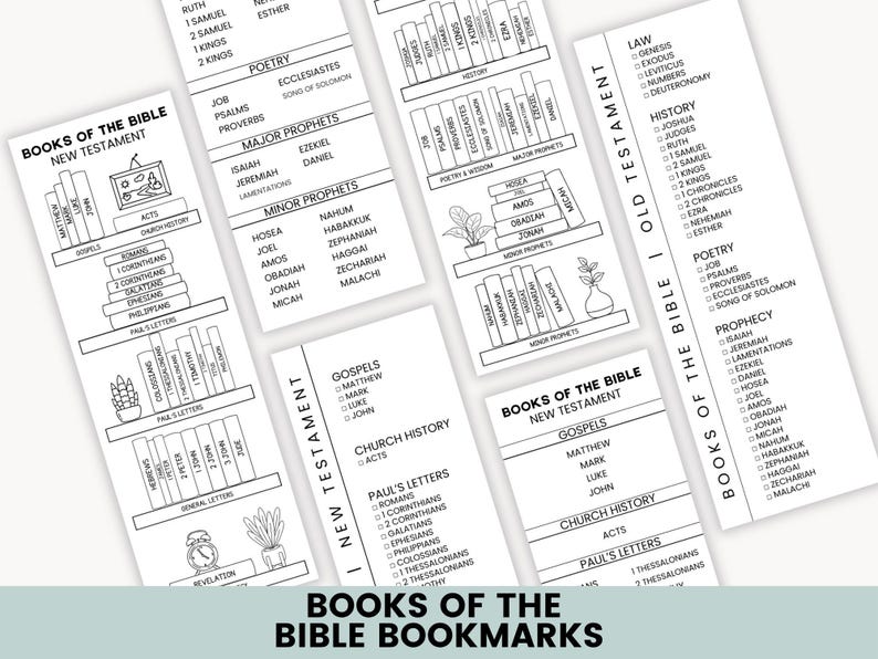 Books of the Bible Printable Bookmarks | Bible Study Bookmarks | Old ...